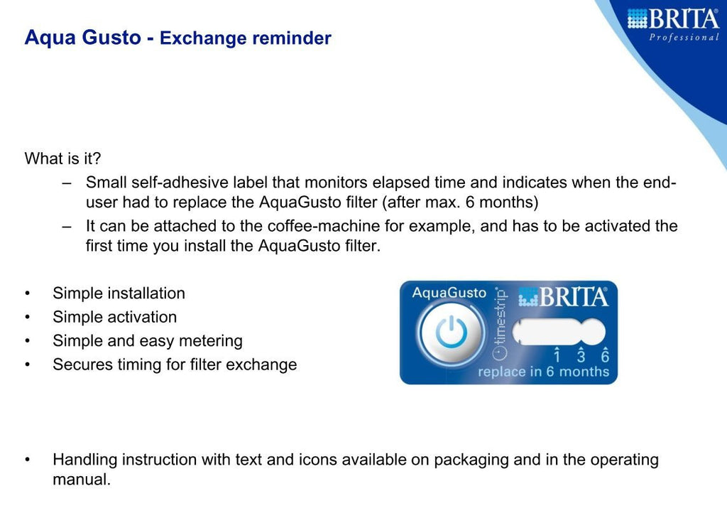 Brita Aqua Gusto 250 Tank Filter For Manual Fill Coffee Maker/ Machine ...