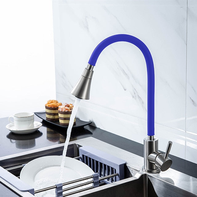 Silica Gel Nose Any Direction Rotating Single Handle Kitchen Tap Fauce ...